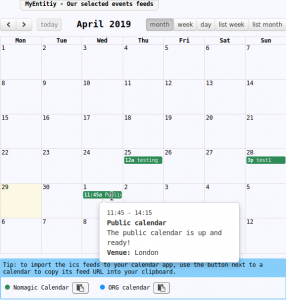 Display your ics calendar on your website – FOSS Notes